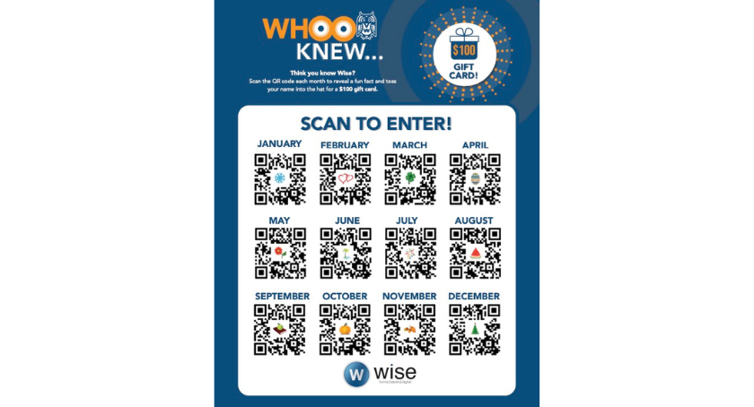 Wise announces 2026 QR Code Calendar and monthly gift card drawing ...